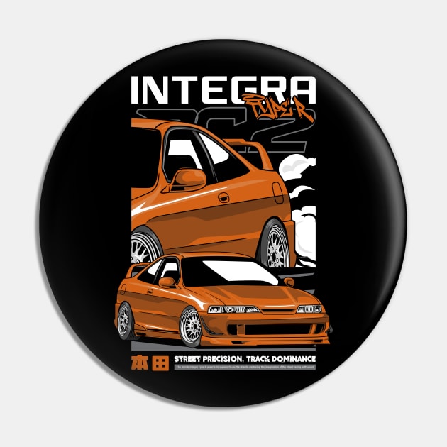 Integra Type R DC2 JDM Car - Integra Type R Dc2 Jdm Car - Pin | TeePublic