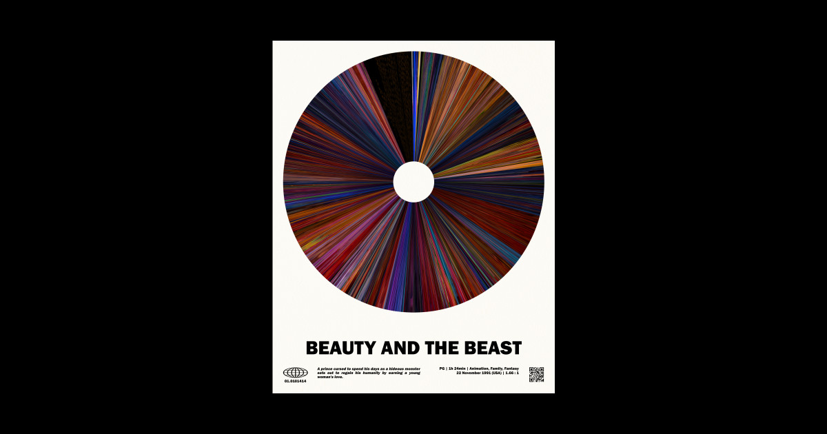 minimal_Beauty and the Beast Movie - Barcode - Sticker | TeePublic