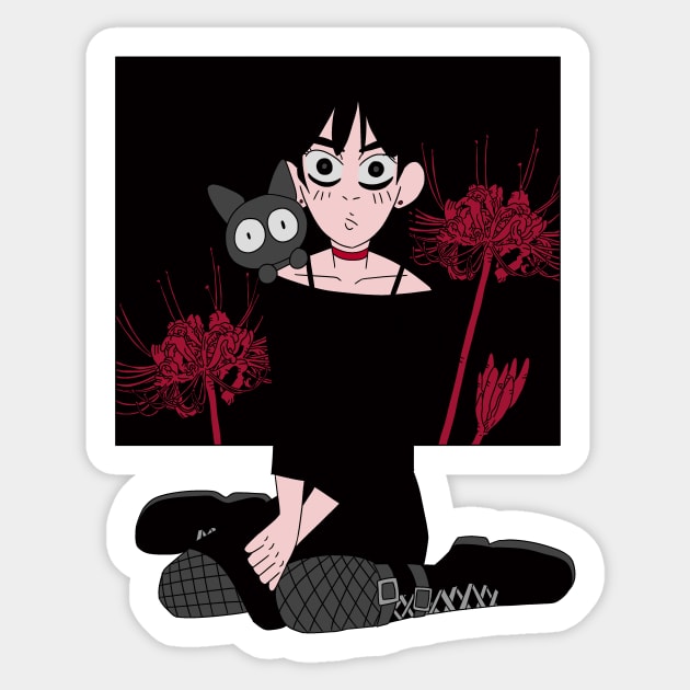 Gothic Anime Girl - Gothic - Sticker | TeePublic