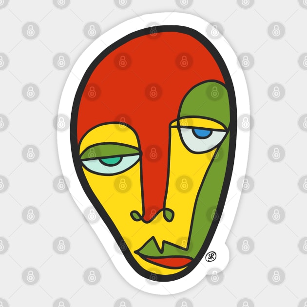 Simple lines face (color) - Face - Sticker | TeePublic