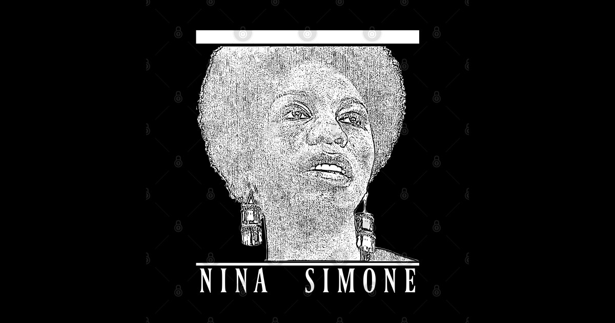Nina Simone // White retro - Nina Simone - Sticker | TeePublic