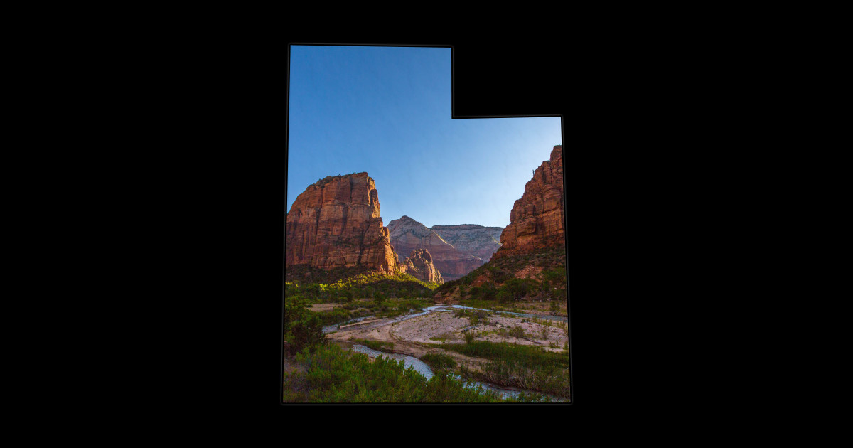 Utah State Outline (Zion National Park Angel's Landing) - Zion National ...