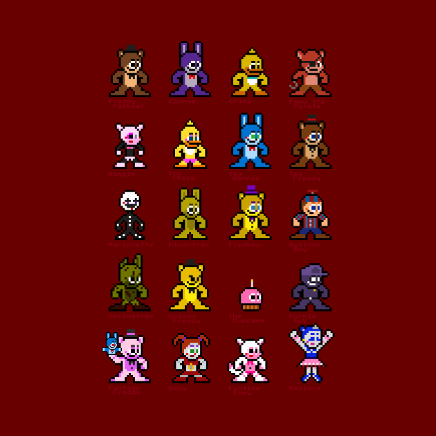 8-bit FNAF World - Five Nights At Freddys - Pillow | TeePublic