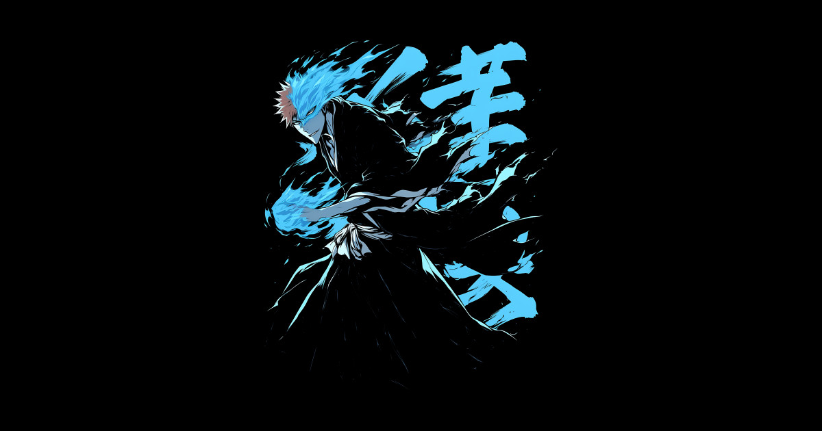Bleach Ichigo Blue Energy Art - Bleach Ichigo - Sticker | TeePublic