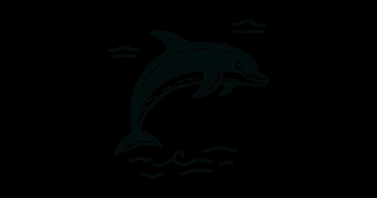 Stick Figure of a Dolphin in Black Ink - Stick Figure Dolphin - Posters ...