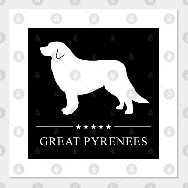 Great Pyrenees Dog White Silhouette - Great Pyrenees - Posters and Art ...