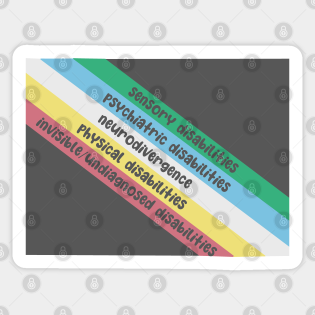 Disability pride flag - Disability Pride - Sticker | TeePublic