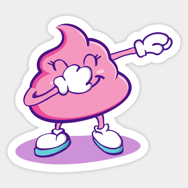 Dabbing Pink Poop Emoji - Trendy - Sticker | TeePublic