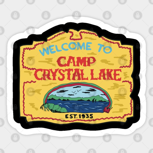 Welcome to camp crystal lake - Camp Crystal Lake - Sticker | TeePublic