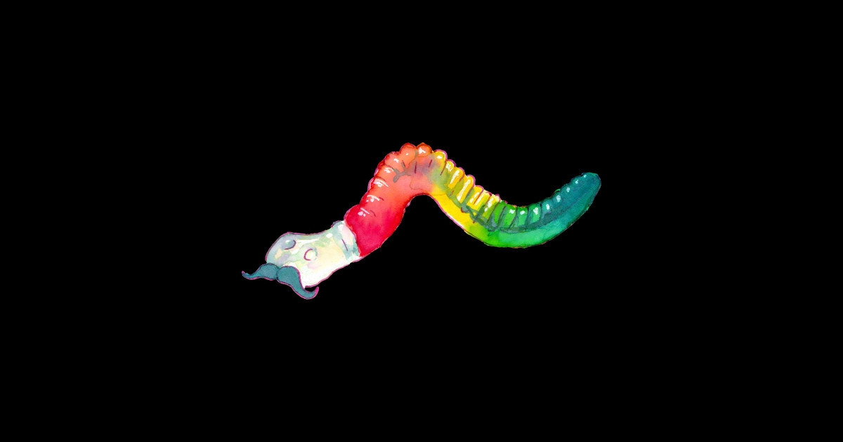 Gummy Worm Mustache - Gummy Worms - Sticker | TeePublic