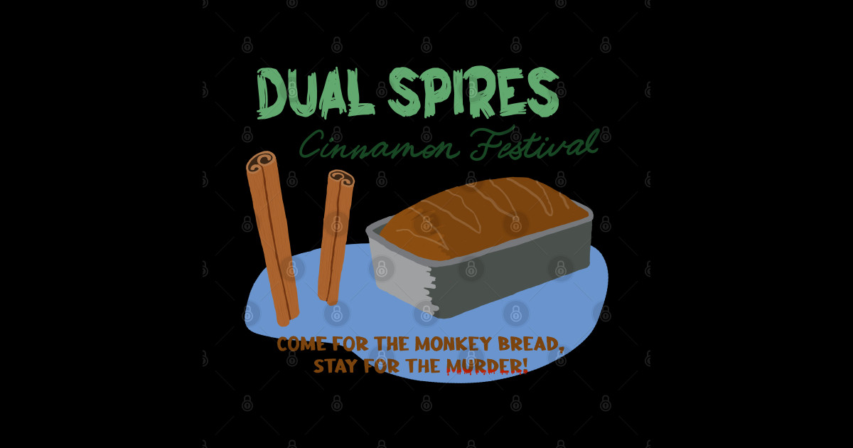 Psych Dual Spires Cinnamon Festival - Psych - Sticker | TeePublic
