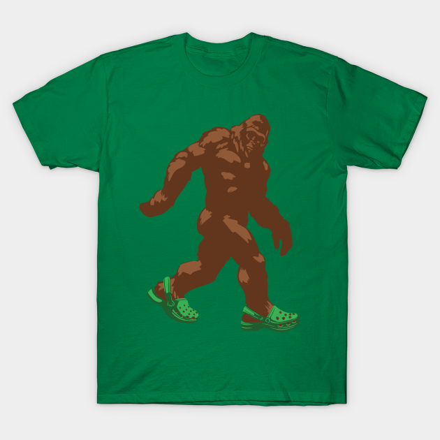 Bigfoot Wearing Crocs - Bigfoot - T-Shirt | TeePublic