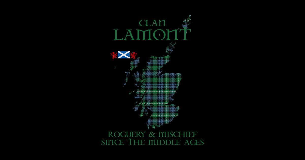 Clan Lamont tartan Scotland map Saltire flag and lion rampant scottish ...