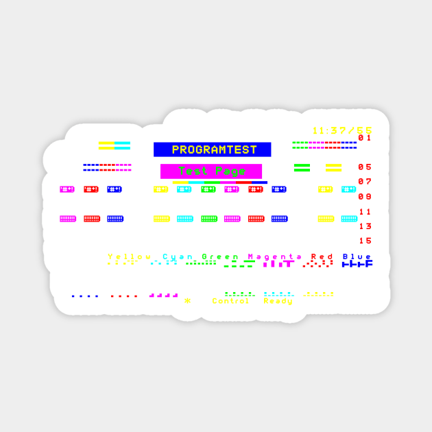 Teletext Test Page - Teletext - Sticker | TeePublic