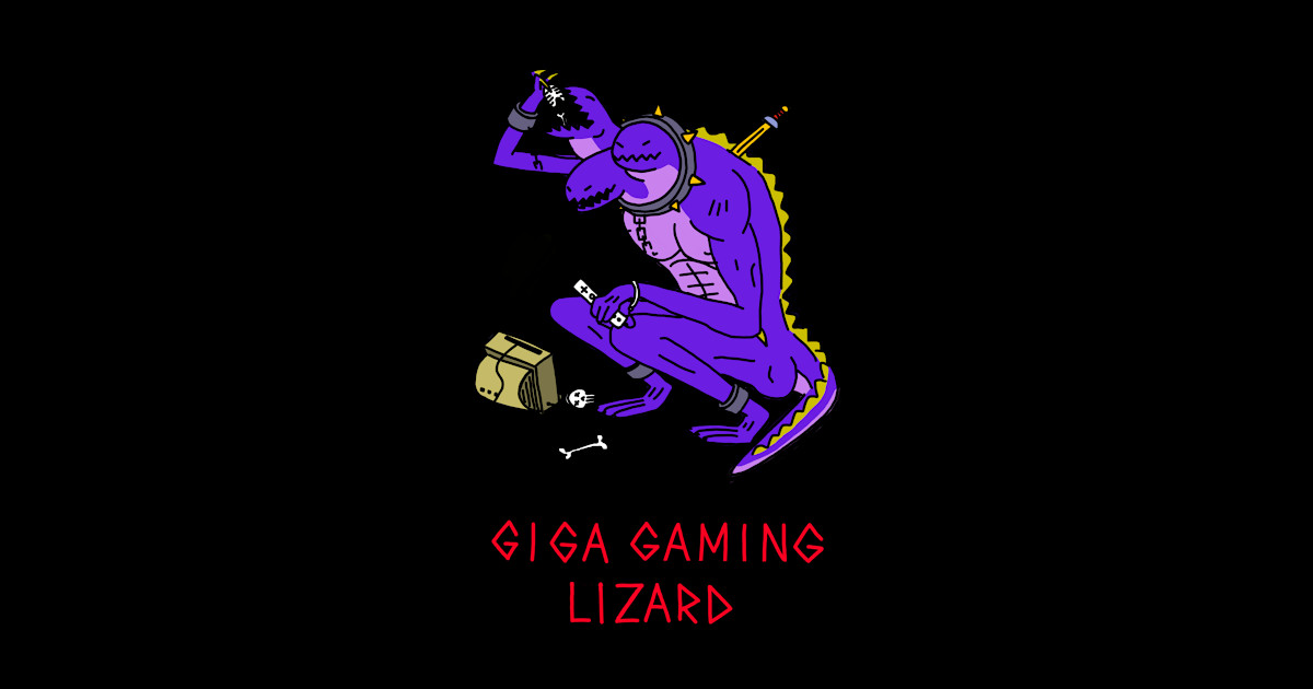 GIGA GAMING LIZARD - Gaming - Sticker | TeePublic