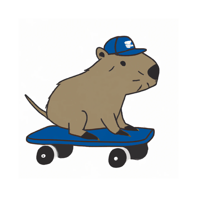 Capybara skating - Capybara - T-Shirt | TeePublic
