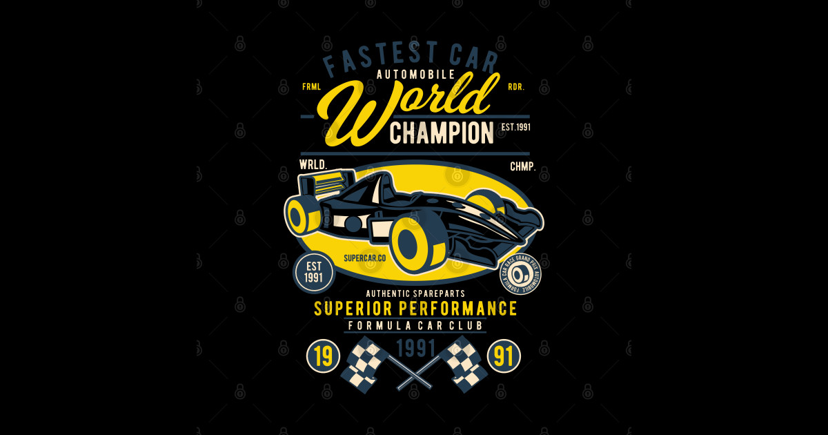 Fastest Wheels – Retro Auto Champion - Classic Car Lover - Sticker ...