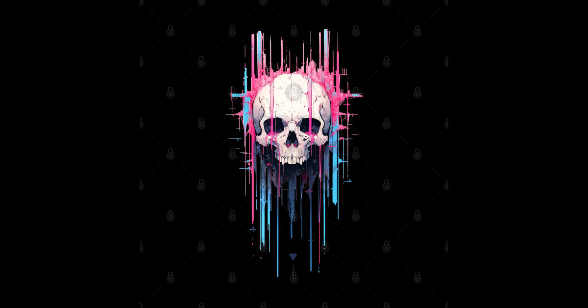 Drip Skull - Skull Art Design Skeleton - Sticker | TeePublic