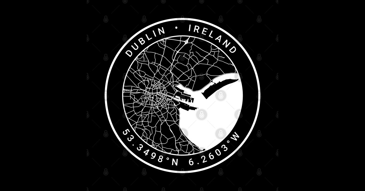 Dublin Map - Dublin - Sticker | TeePublic