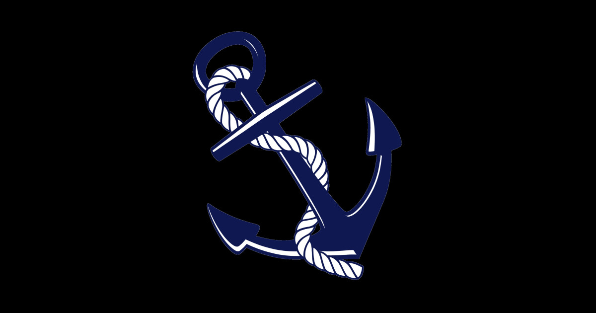 Navy blue anchor sticker - Navy Blue - Sticker | TeePublic