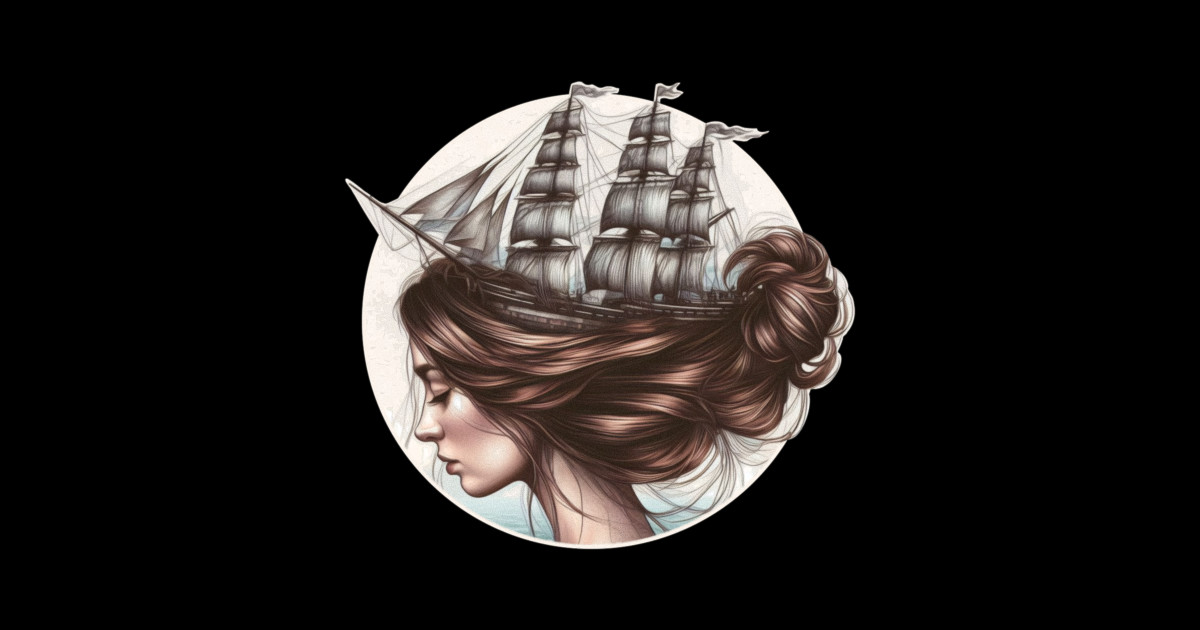 Girl with ship hairstyle - Ship - Sticker | TeePublic