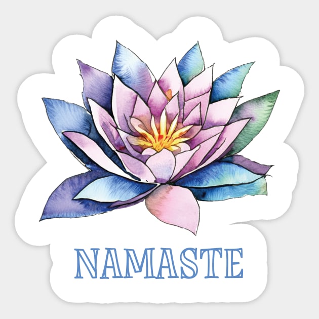 Namaste Lotus Flower - Namaste Yoga - Sticker | TeePublic