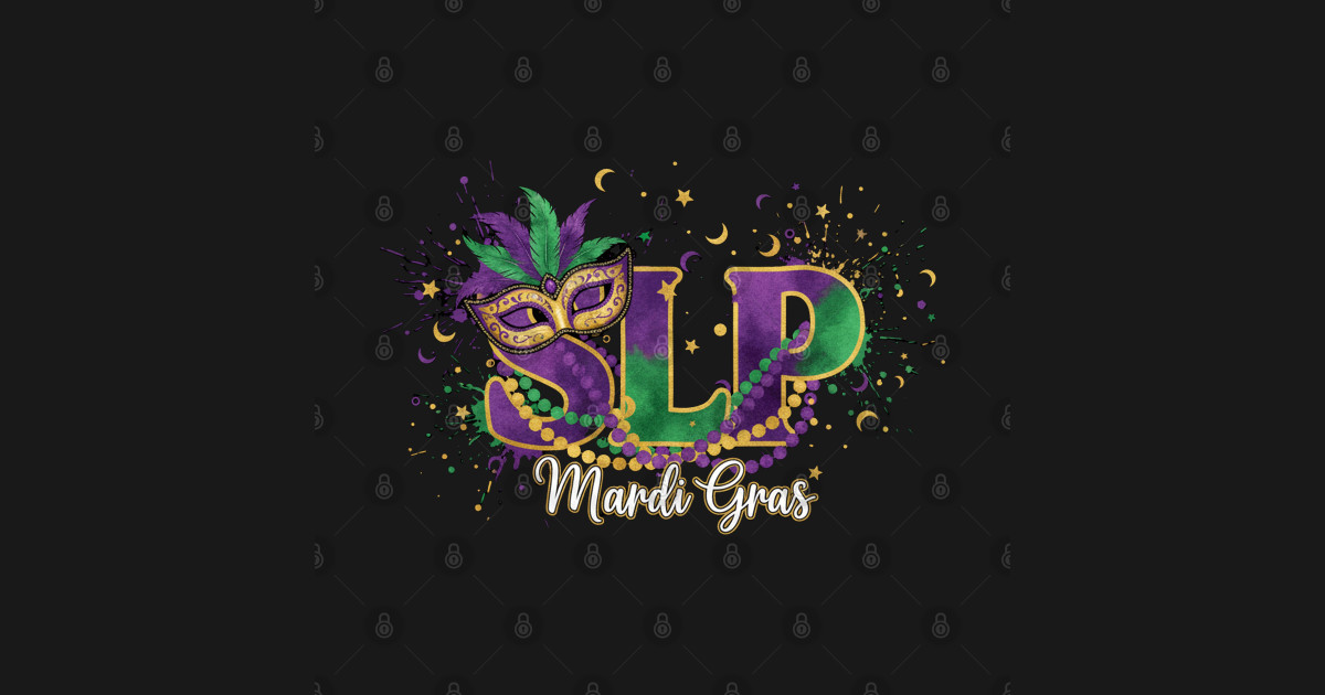 SLP Mardi Gras - Watercolor Carnival Splash - Speech Therapist Slp - T ...