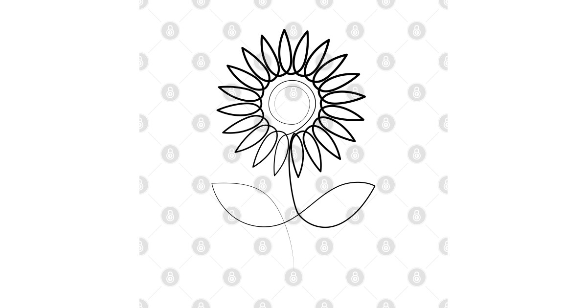 Sunflower Minimal art | One Line Drawing | One Line Art - Minimal - T ...