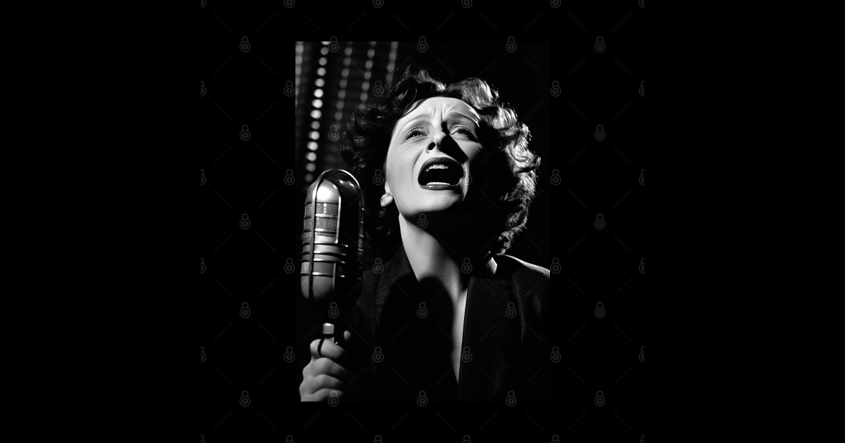 Magnifique photo Edith Piaf - portrait - Edith Piaf - Sticker | TeePublic