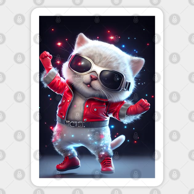 Cute Cosmic Cat - Anime Art design - Cute Cat - Sticker | TeePublic