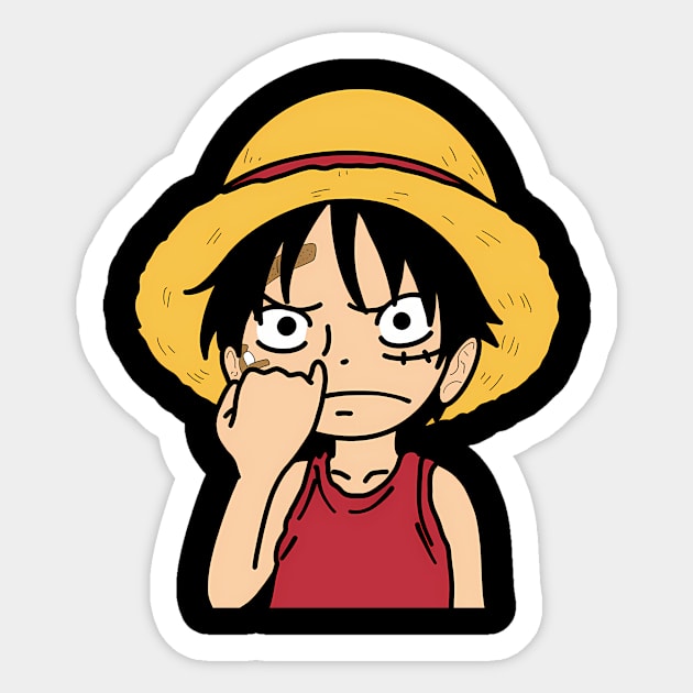 Luffys Picking Nose Meme - Luffys Picking Nose - Sticker | TeePublic