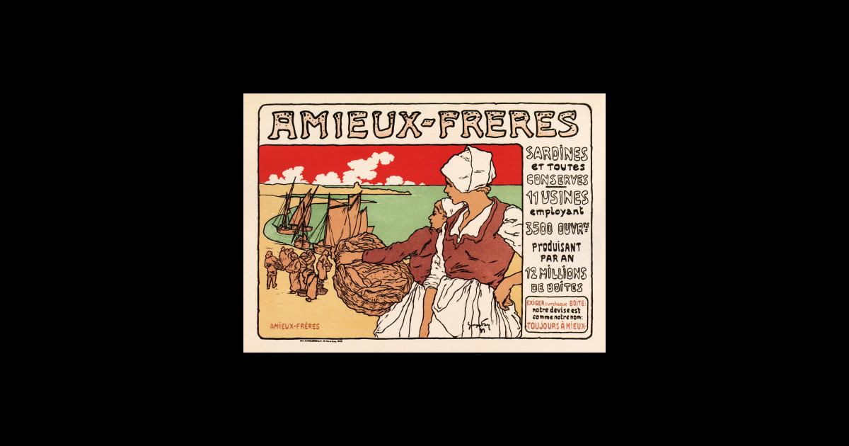 AMIEUX FRERES SARDINES 1899 Vintage French Employment Poster ...