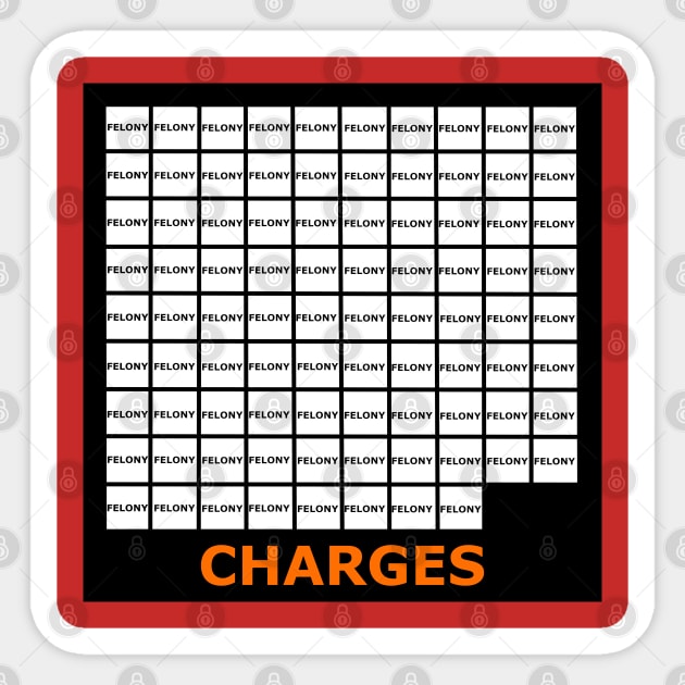 88 FELONY CHARGES - Grid - Back - Antitrumptshirt - Sticker | TeePublic