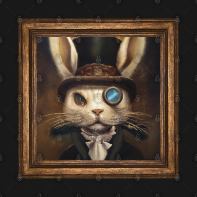 Steampunk Rabbit Self Portrait - Rabbit - T-Shirt | TeePublic