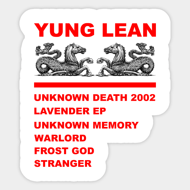 Yung Lean Discography - Yung Lean - Sticker | TeePublic