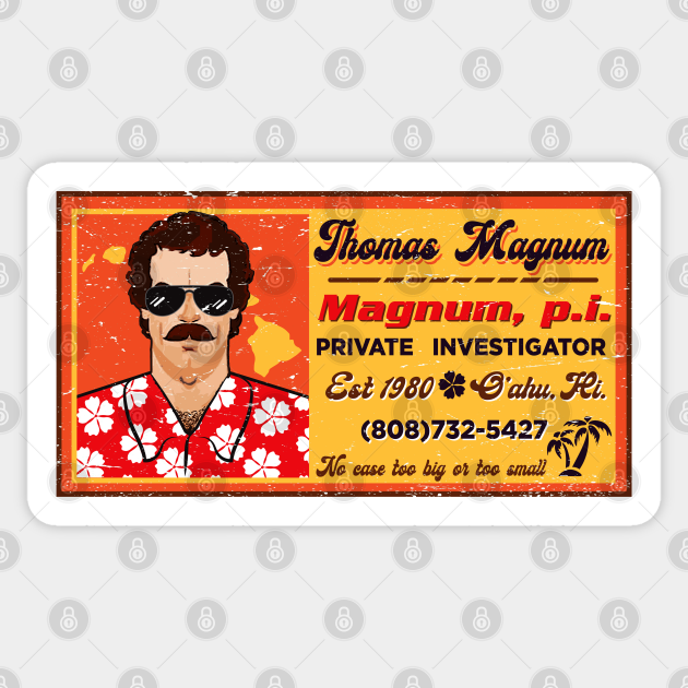 Magnum PI Card - Magnum Pi - Sticker | TeePublic