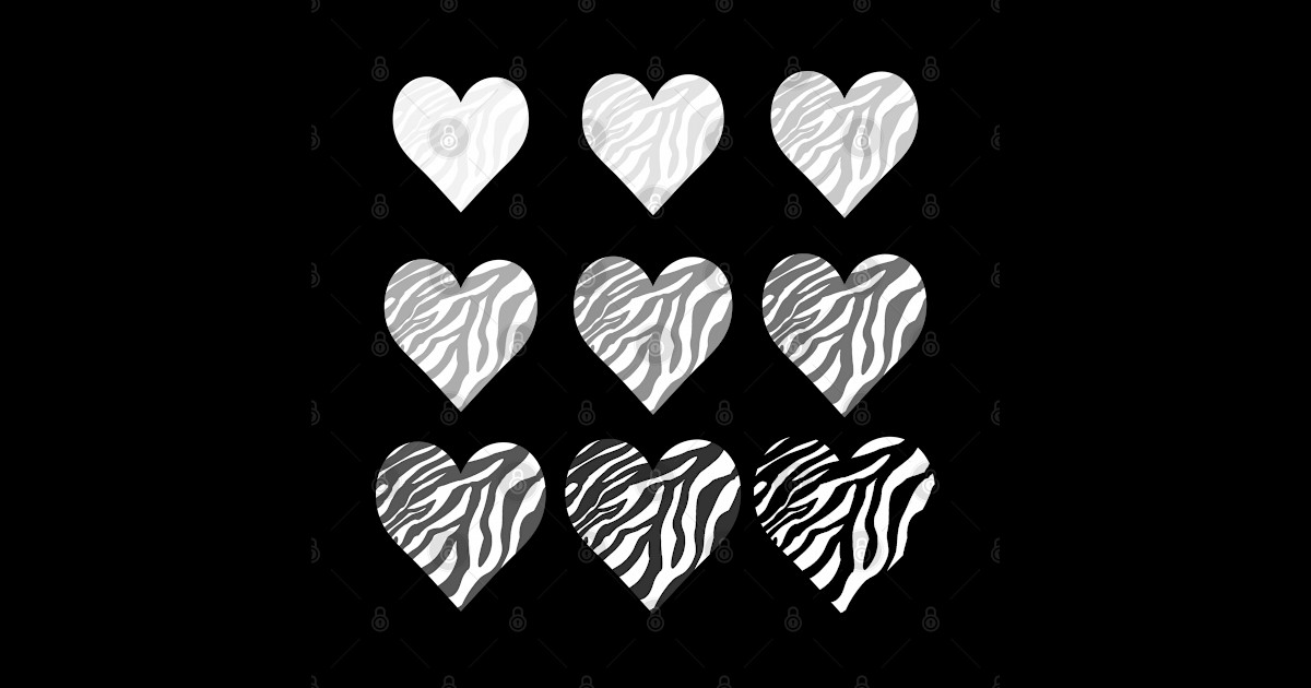 gradient zebra heart - Zebra - Sticker | TeePublic