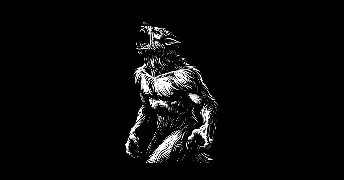 horror werewolf howling - Horror - Sticker | TeePublic