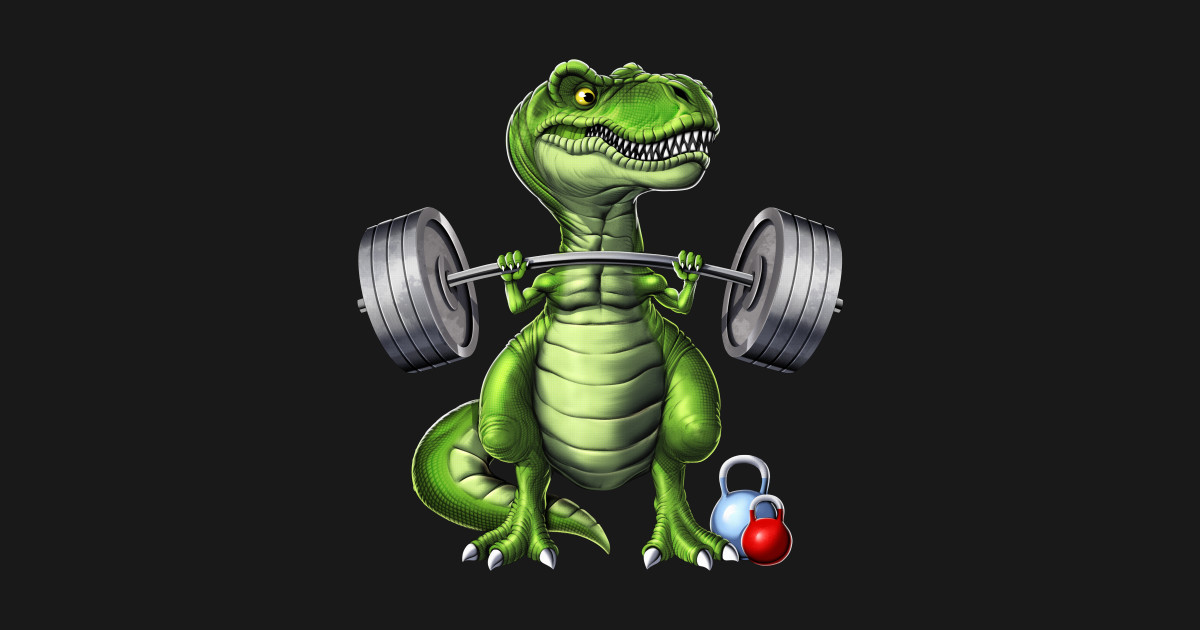T-Rex Dinosaur Fitness Workout - Dinosaur Fitness - T-Shirt | TeePublic