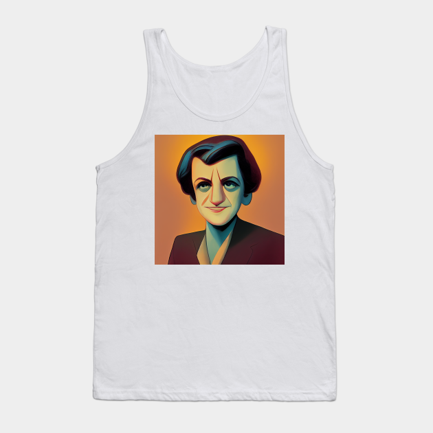 Ayn Rand Portrait | Cartoon Style - Ayn Rand - Tank Top | TeePublic