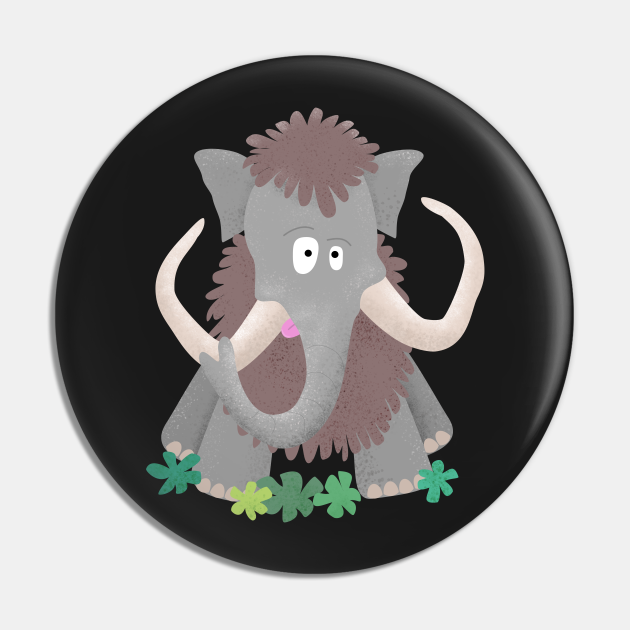 Funny woolly mammoth cartoon for kids - Wooly Mammoth - Pin | TeePublic