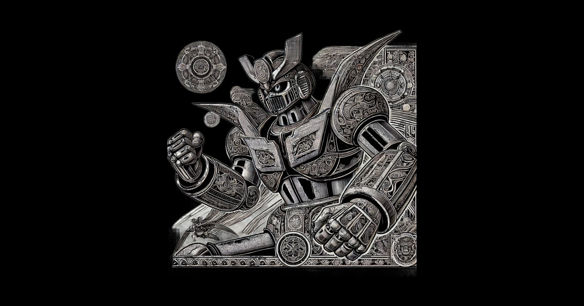 Mazinger Z Medieval Engraving - Mazinger Z - Sticker | TeePublic