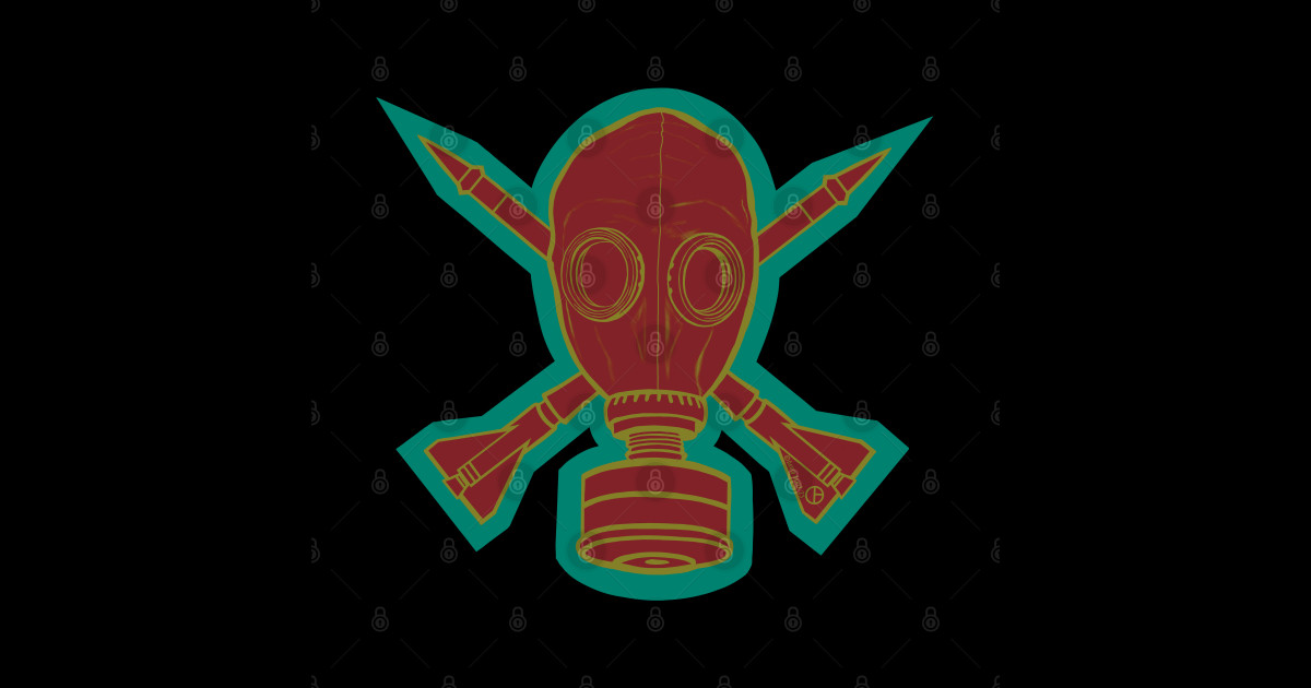 Gas Mask & Crossed Missiles - Apocalypse - Sticker | TeePublic