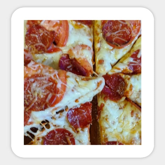 pepperoni pizza - Pizza - Sticker | TeePublic