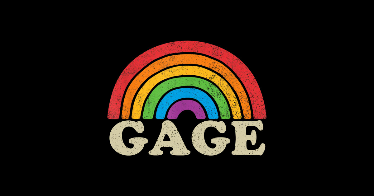 Gage - Retro Rainbow Flag Vintage-Style - Gage - Sticker | TeePublic