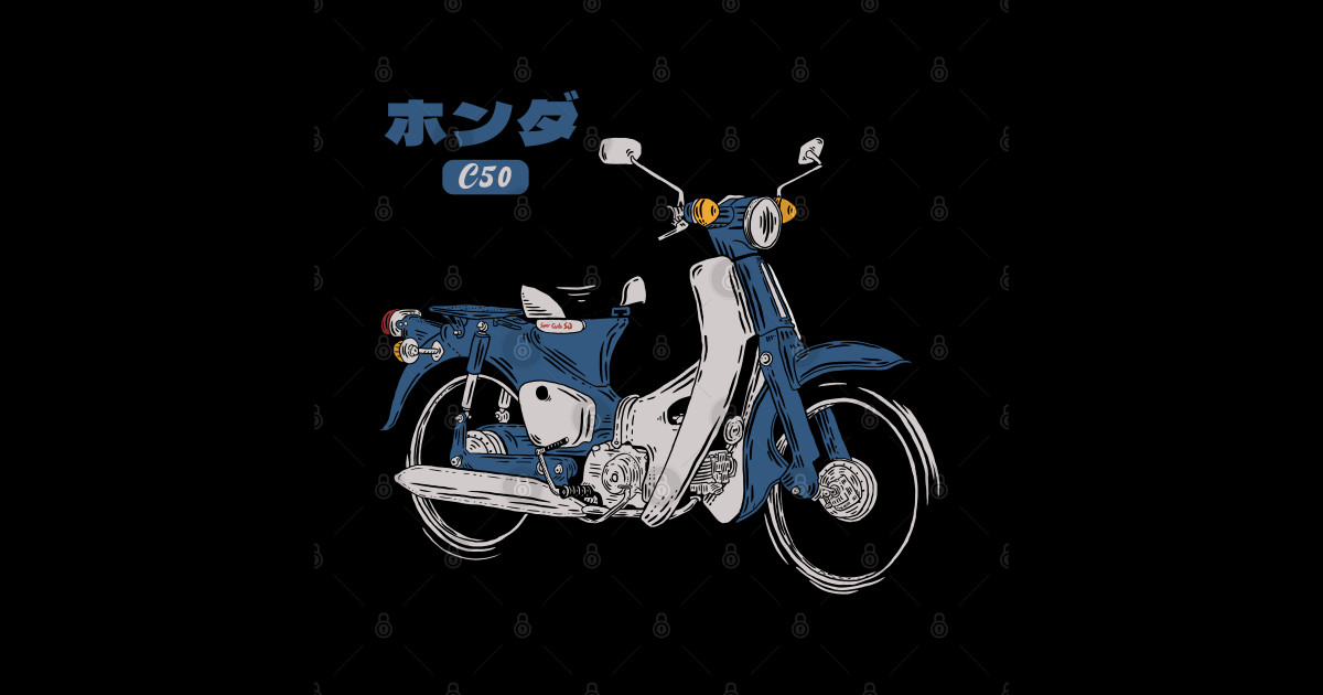Honda C50 - Motorcycle - Sticker | TeePublic
