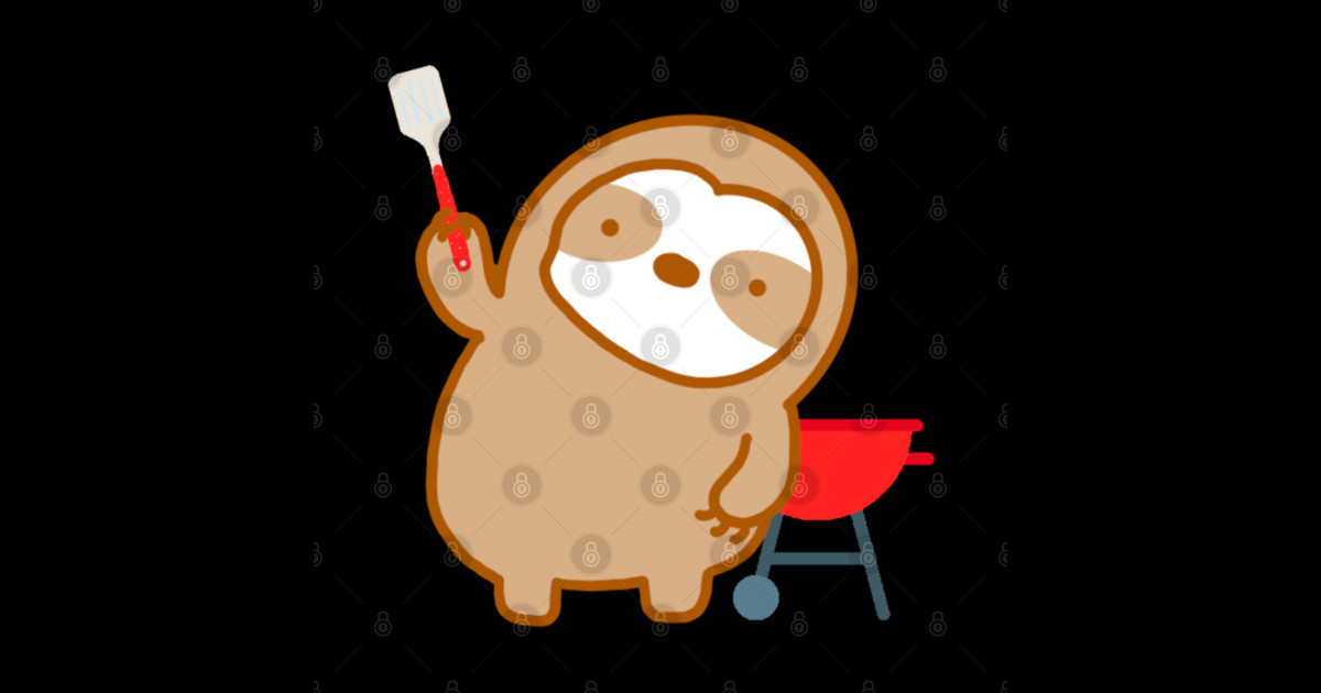 Cute Barbecue Sloth - Sloth - Sticker | TeePublic