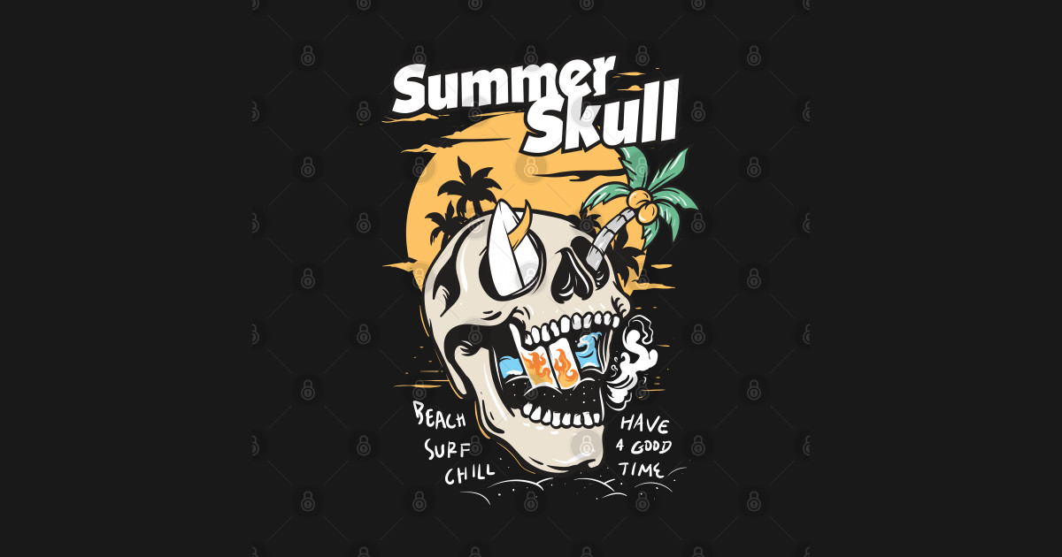 Summer Skull Concept Vector Art - Summer Skull - T-Shirt | TeePublic