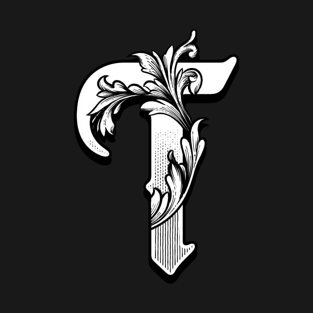 illustration of T font vintage style hand drawing design - Font - T ...