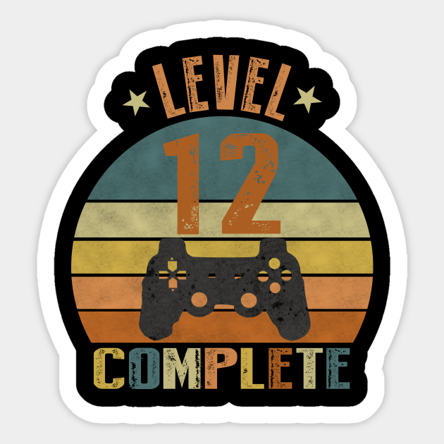 12 Birthday Gamer 12 Years Gift - 12th Birthday Gamer - Sticker | TeePublic